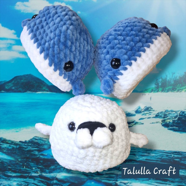 Flippy the Whale & Seal Reversible NO-SOW Pdf Pattern, Including Orca ...