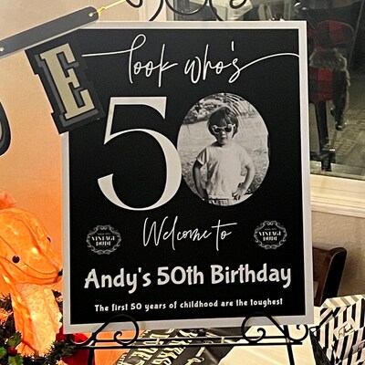 Male 30th Birthday Welcome Sign, Photo Birthday Welcome Template, Look ...