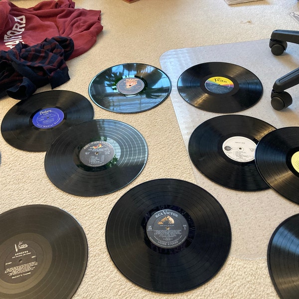 12" Random Used Vinyl Record Albums WITHOUT Jackets for Crafting ...