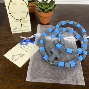 Rosary Made With Lego Bricks Blue and Lime Green Boy First Communion ...