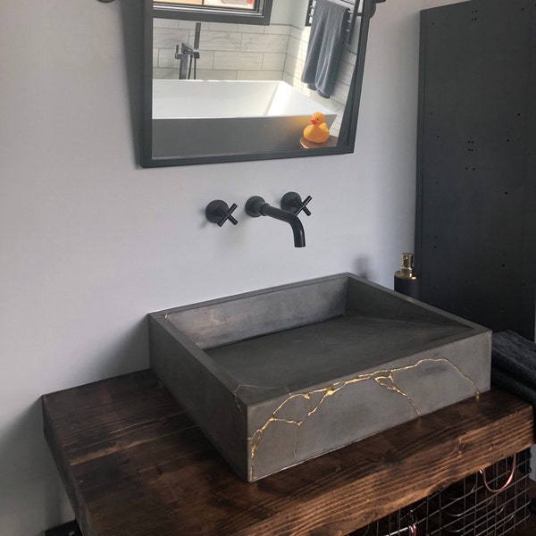 Custom Concrete Sink | Floating Ramp Sink | Handmade Modern Bathroom ...