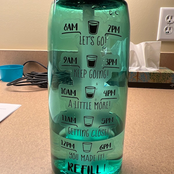 Water Bottle Tracker Decal | Motivational Water Bottle Sticker - Etsy