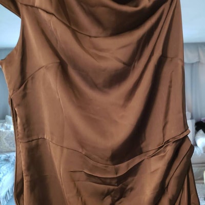 Rust Brown Silk Dress Sleeveless Silk Dress Engagement - Etsy