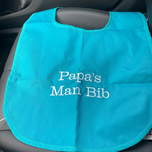 Papa Bib, Daddy Man Bib, Custom Personalized Adult Bib, New Grandparent ...