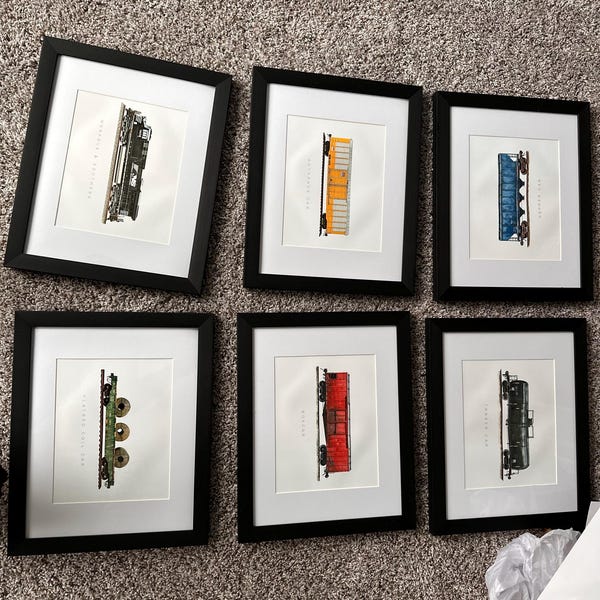 Train Prints (set of 6) | Boys Room Train Art | Boys Room Train Decor ...
