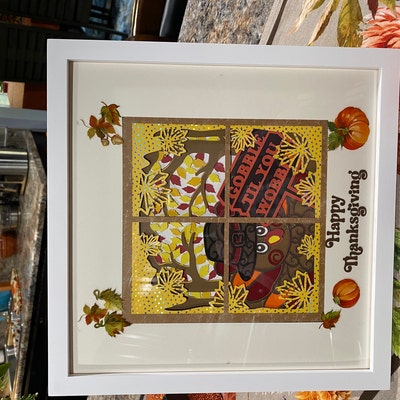 Thanksgiving Shadow Box SVG/ Peeking Turkey 3D Layer SVG/ Gobble Til ...