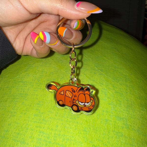 Fat Orange Cat Car Keychain - Etsy