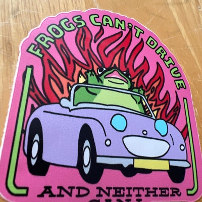 Frogs Can't Drive and Neither Can I Sticker / Bad Driver Joke Teasing ...