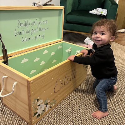 Toy Box Underwater Shark Toy Chest Kids Toy Chest Wood - Etsy