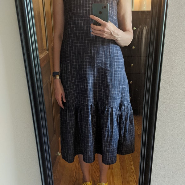 A Line Drop Waist Dress 'julia' From Linen, Drop Waist Linen Dress ...
