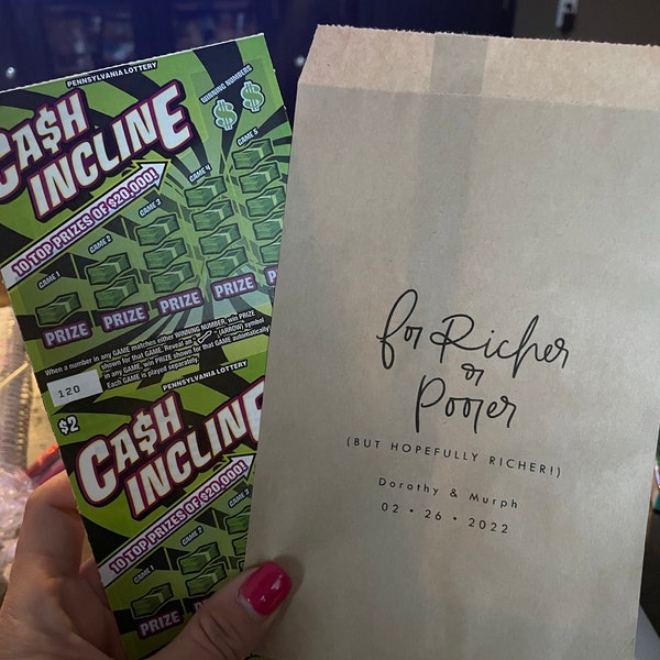 For Richer or Poorer Favor Bags || Wedding Scratchers Favor, Wedding ...