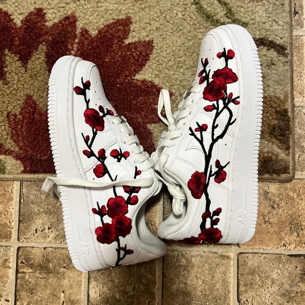 Hand Painted Custom Air Force 1 Low Fire Flame AF1 Customized Made to ...