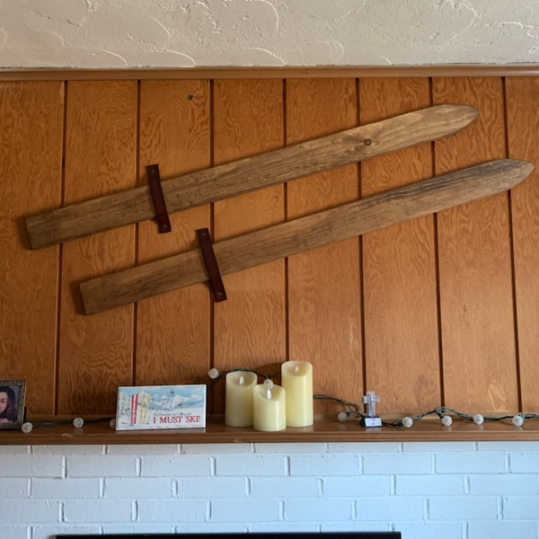 Decorative Wooden Ski Set - Etsy