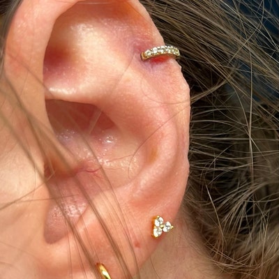 Tiny Moon Rook Hoop Earring Helix Hoop Rook Earring - Etsy