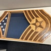 Handcrafted Air Force Shadow Box With Msgt Rank Chevron Silver & Navy ...