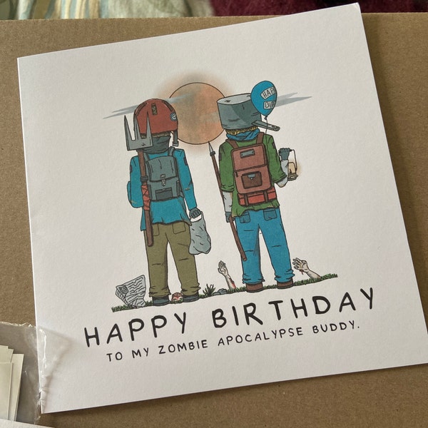Zombie Birthday Card / Survivalist Card / Nerdy Birthday Card ...