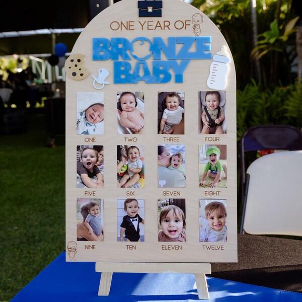 One Year of Photo Board, First Year Board, Baby's My First Year Sign ...
