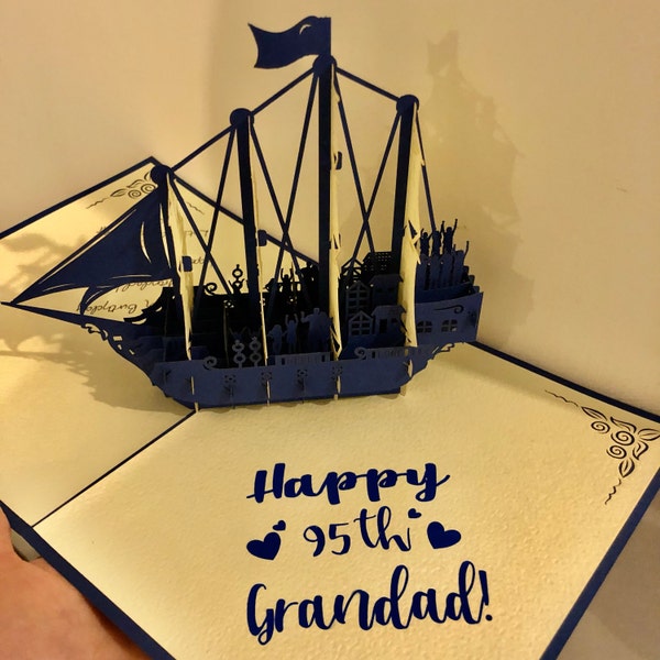 Handmade 3D Handcrafted Gift Icons Boat/ Ship Pop up Card - Etsy