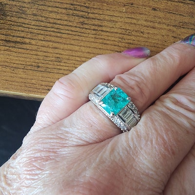 Blue Topaz Women Ring Large Rectangle Gemstone Ring - Etsy