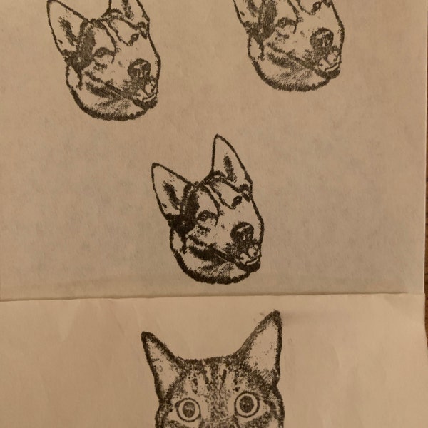 Custom Pet Stamp Self Inking-cat Dog Portrait Pre Inked Stamp ...