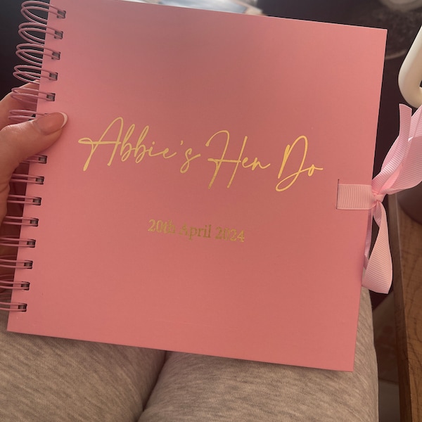 Personalised Pink Hen Night Do Guest Book Scrapbook or Photo Album ...