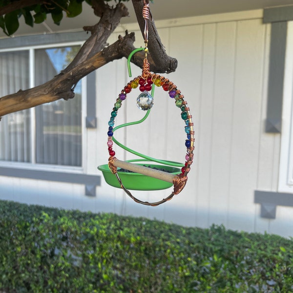 Beaded Hummingbird Swing: Crystal Garden Decor - Etsy