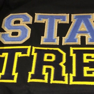 Custom Embroidery Applique Letter, Varsity Team School Spirit Shirt ...