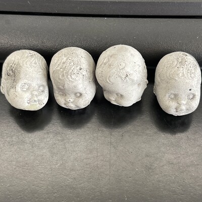 Creepy Cement Angry Face Decorations for Potted Plants or Fairy Gardens ...