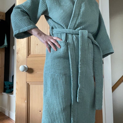 Cotton Bathrobe for Woman/handmade Waffle Robe /robe After Shower/spa ...