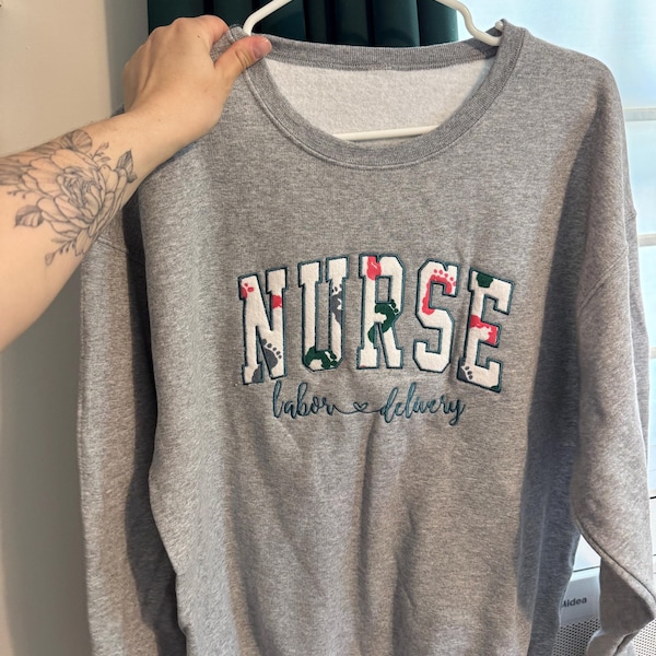 Curved Nurse Sweatshirt From Baby Hospital Swaddle Blanket- RN Labor ...