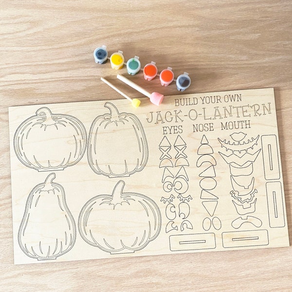 Build Your Own Jack-o-lantern Laser Cut Digital File | Cute Halloween ...
