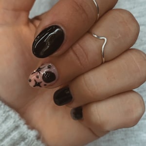 5 Black Midi Rings Black Knuckle Rings Midi Rings Knuckle | Etsy