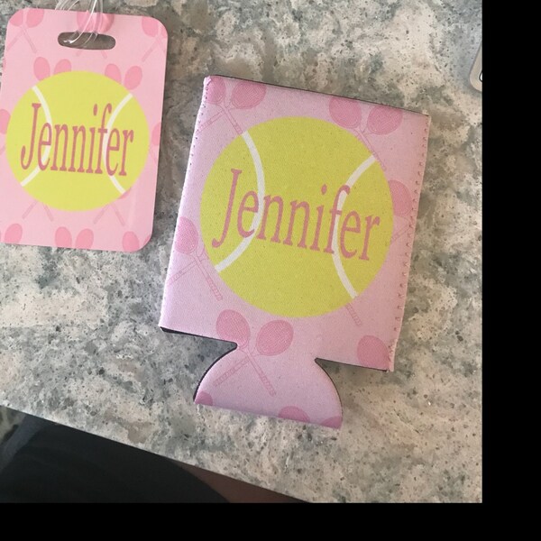 Pink Racquets Tennis Bag Tag. Great Monogrammed Tennis Gift. Backpack ...