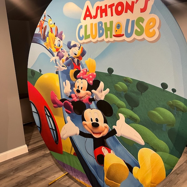 Custom Picture Round Backdrop Birthday Wedding Circle Cover ...