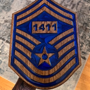 Handcrafted Air Force Skill Level Badge Shadow Box-air Force - Etsy
