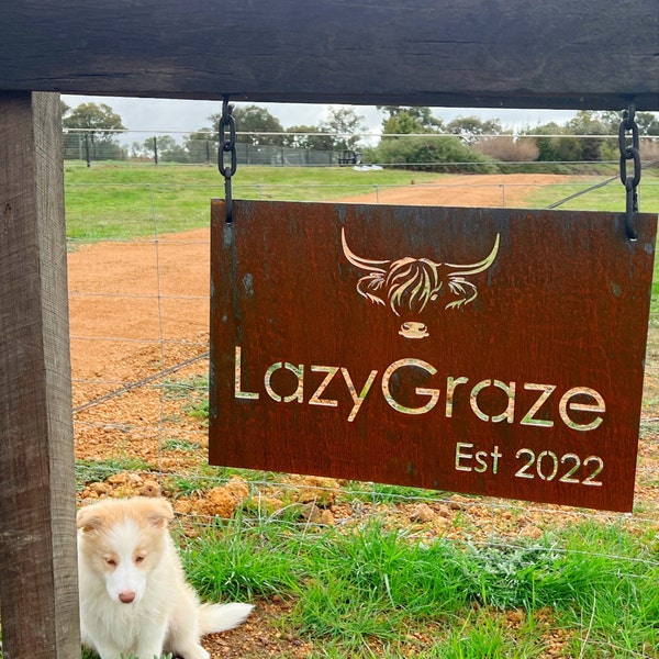 Custom Corten Steel Farm Sign: Rusted Metal Barn Plaque - Etsy