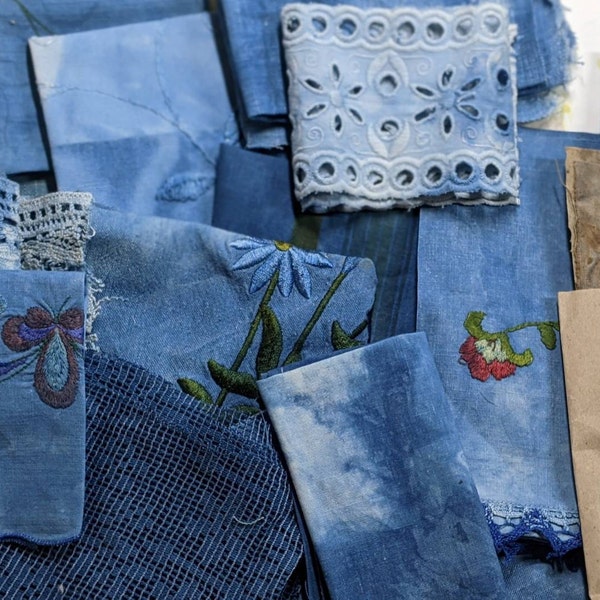 HYDRANGEAS AND SUMAC . Pure Cotton , Hand Printed , Fabric Piece for ...