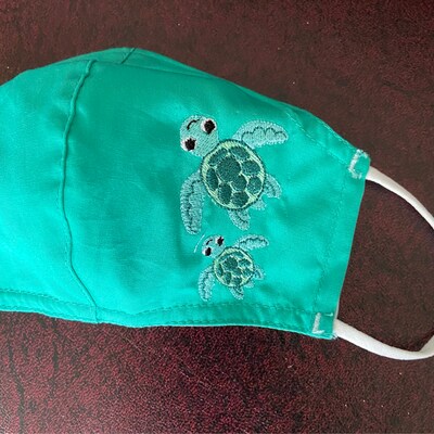 Mini Turtle Machine Embroidery Design Cute Smiling Turtle Swimming Sea ...