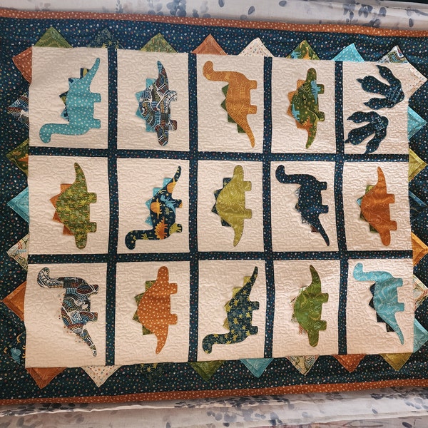 PDF Dino Roar Quilt Pattern Digital Download by Slice of Pi Quilts [fat ...