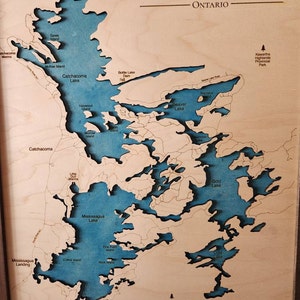 Monroe Lake, Custom Wood Map, Depth Map, Wood Map, Gift, Art, Lake ...