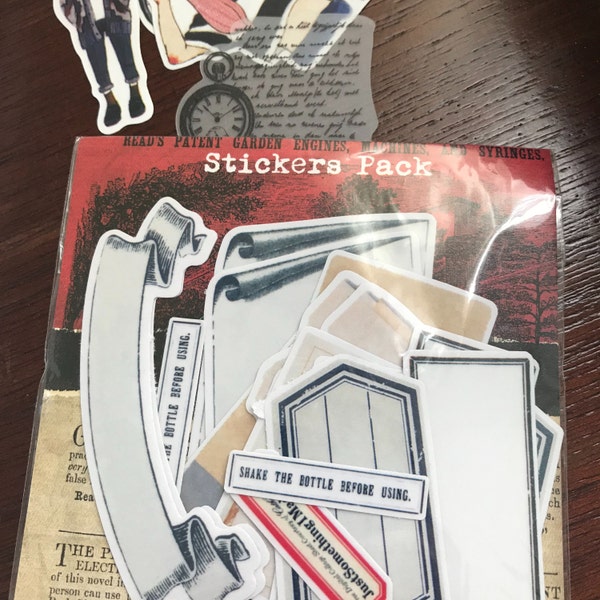 18pcs/pack Vintage Label Sticker Junk Journal Kit Pack, Vellum Sticker ...