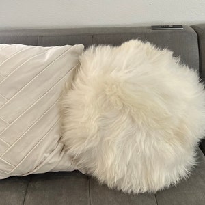 Sheepskin Fur Pillow Real Fur Pillow Round Fur Pillow Round - Etsy