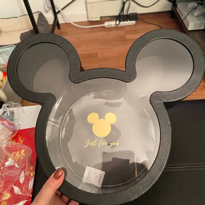 Mickey Mouse Boxes With Clear Lid, Keepsake Box, Gold Black Pink Cream ...