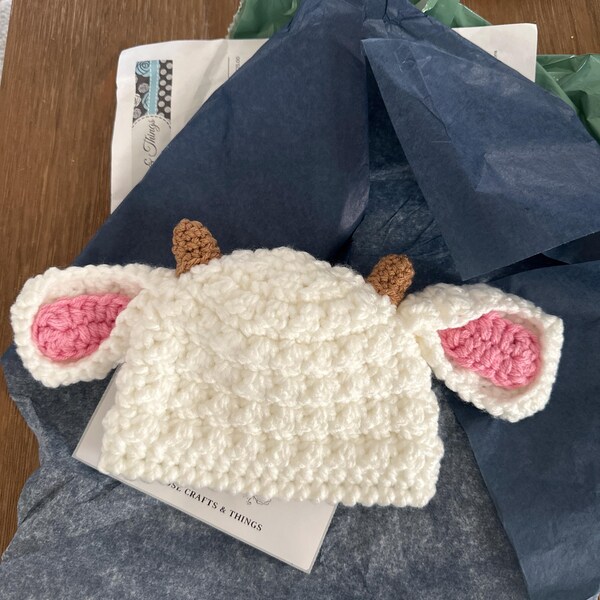 Baby Goat Hat, Billie Goat, Crochet Baby Hat, Photo Props, Baby Shower ...