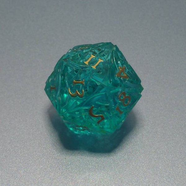 Endless Teal Dice D20 Celtic Design Blue Resin Dice for Dnd Dungeons ...