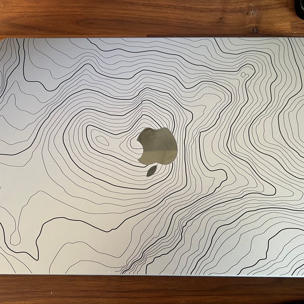 Geographic Contour Map MacBook Transparent Skin Abstract Topography ...