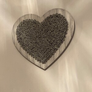 Wooden Hanging Rustic Shabby Chic Foam Rose Heart Plaque Grey Home ...