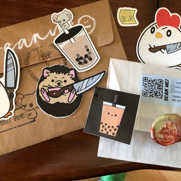 Chicken With a Knife Sticker - Etsy