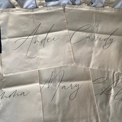 Personalized Script Tote Bag Wedding Welcome Bag Bachelorette Party ...
