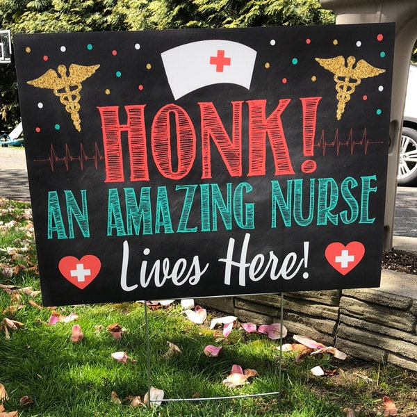 Printable Nurse Yard Sign, National Nurses Week Gift, Nurse ...